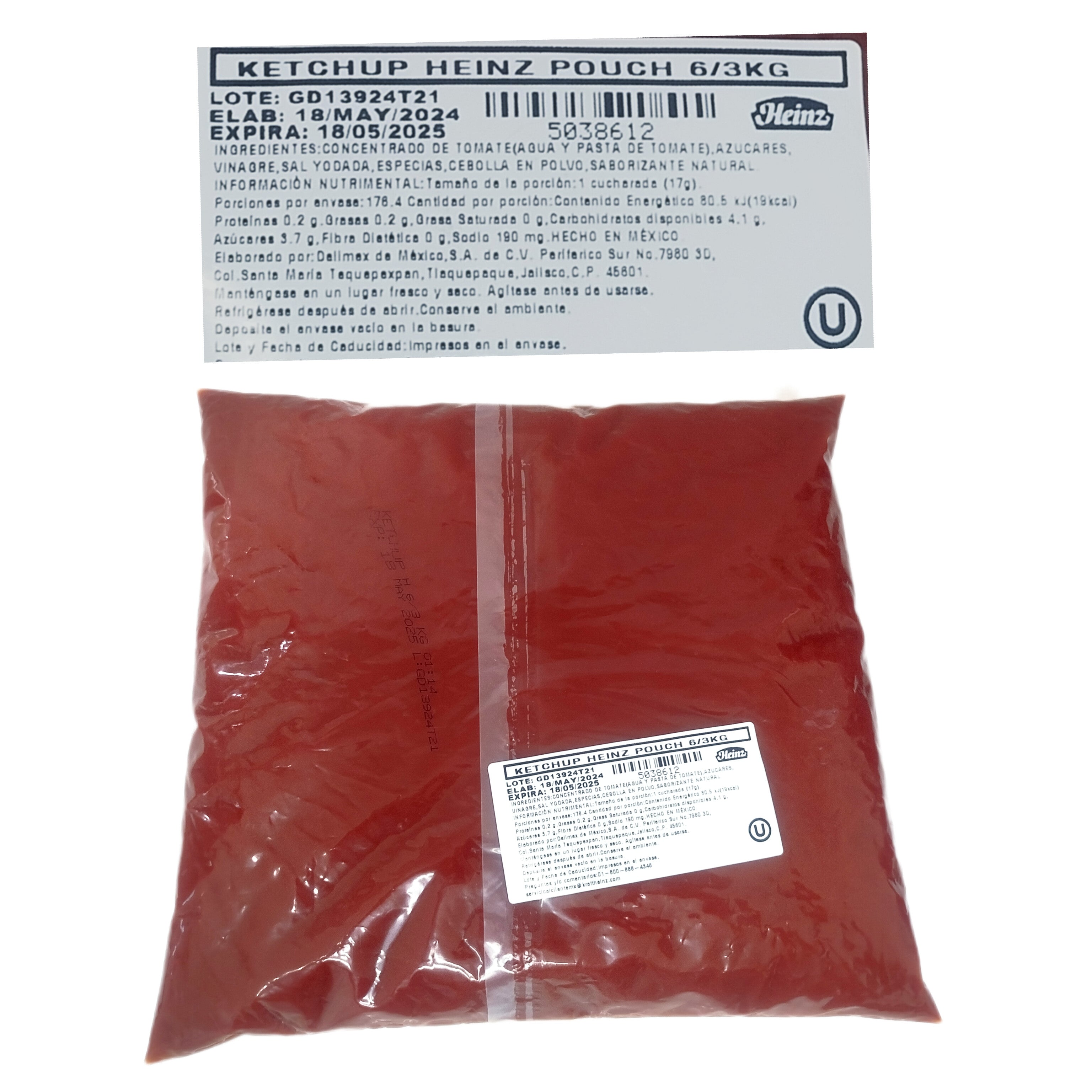 Salsa Cátsup Heinz Pouch 3 kg